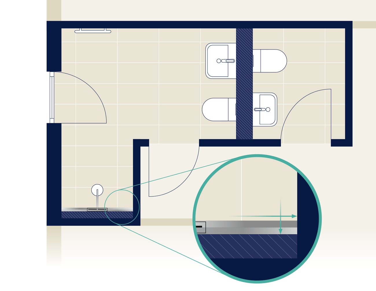 Precise shower profile fitting in the recess | TECE International