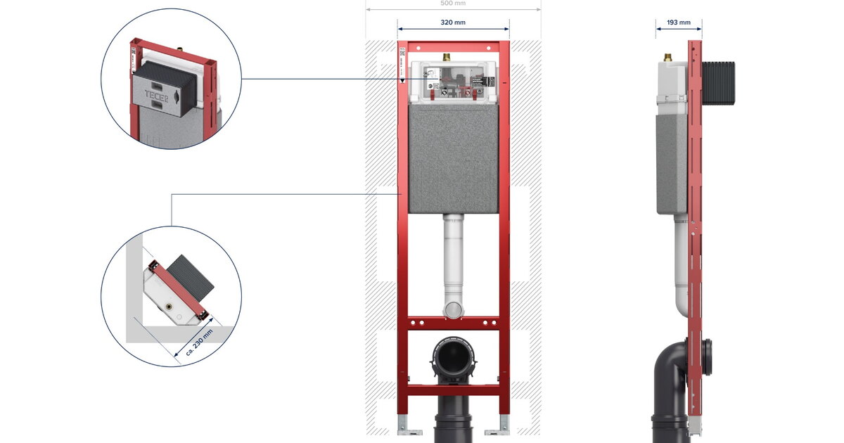WC modul TECEbase s kompaktní nádržkou 320 | TECE Česká republika